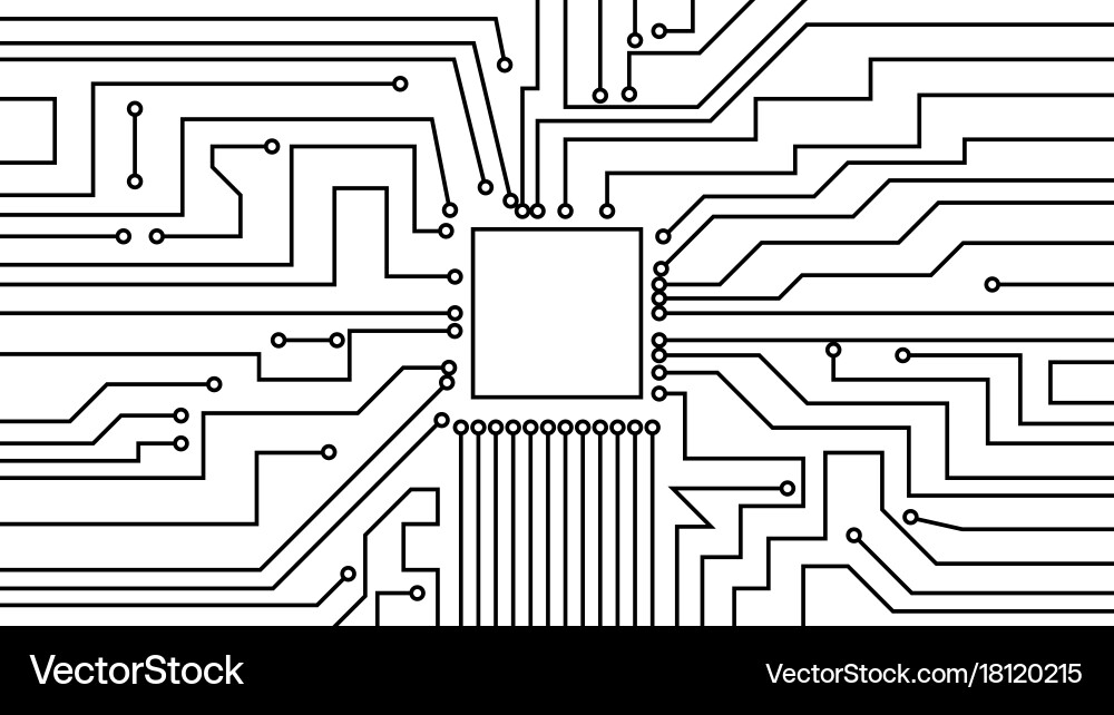 Printed Circuit Board Tracks Royalty Free Vector Image