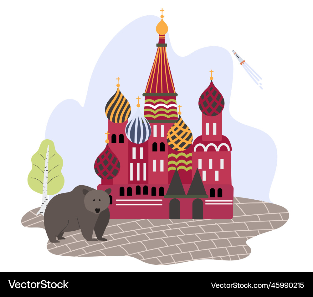 Russian church symbols composition Royalty Free Vector Image