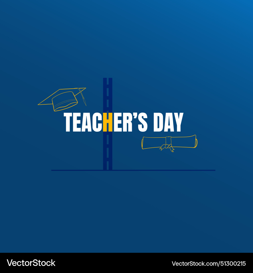 Teachers day card image Royalty Free Vector Image