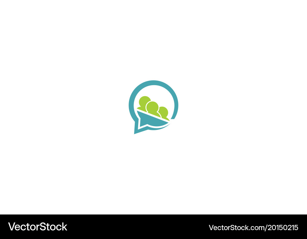 Team work communication logo Royalty Free Vector Image
