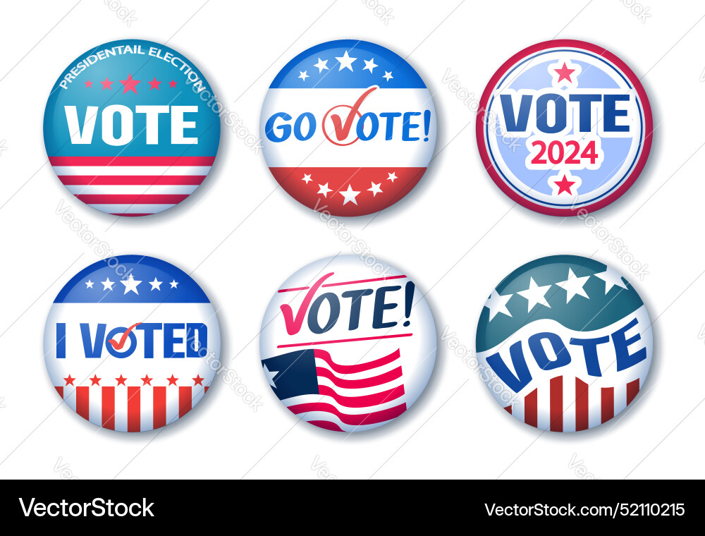 US Presidential Election Badges Royalty Free Vector Image