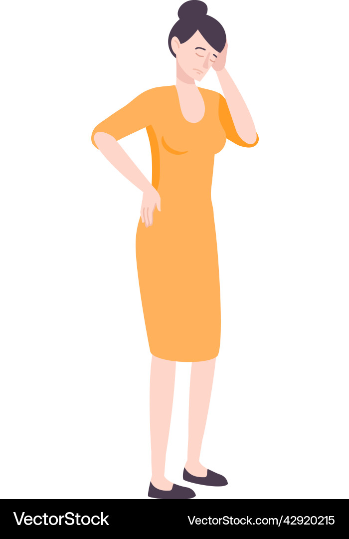 Weariness woman emotion composition Royalty Free Vector