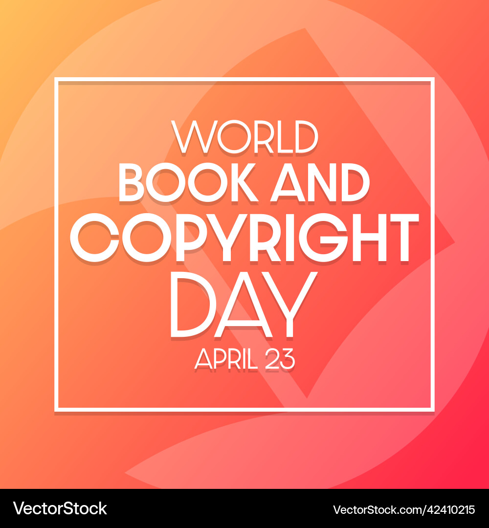 World book and copyright day april 23 Royalty Free Vector