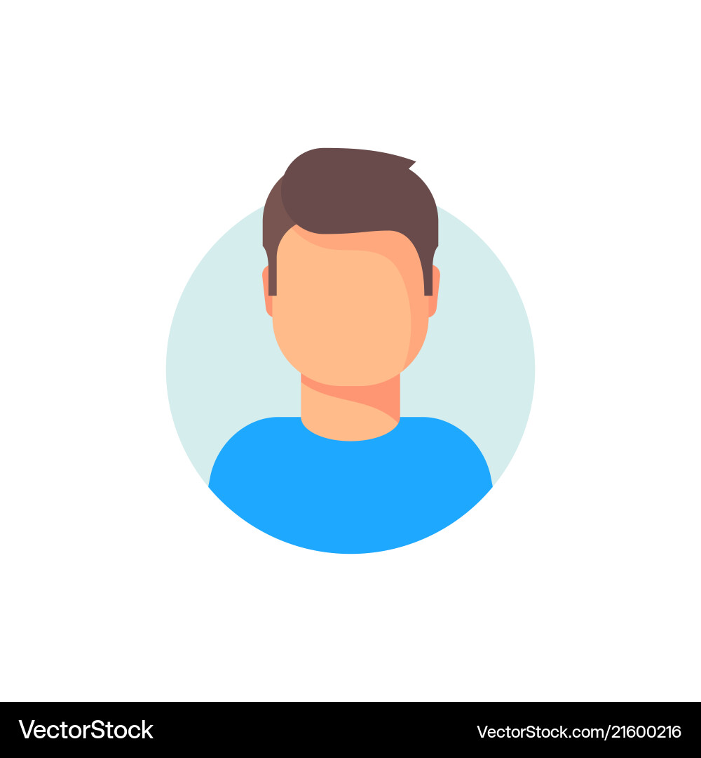Avatar people internet character male circle Vector Image