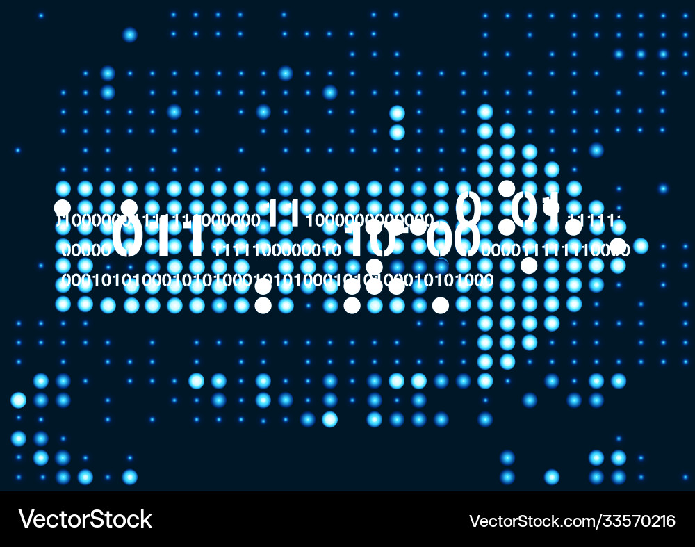 Blue arrow with binary codes Royalty Free Vector Image