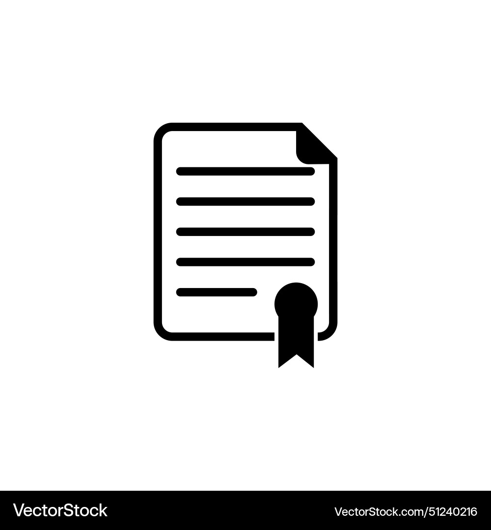 Certificate document flat icon Royalty Free Vector Image