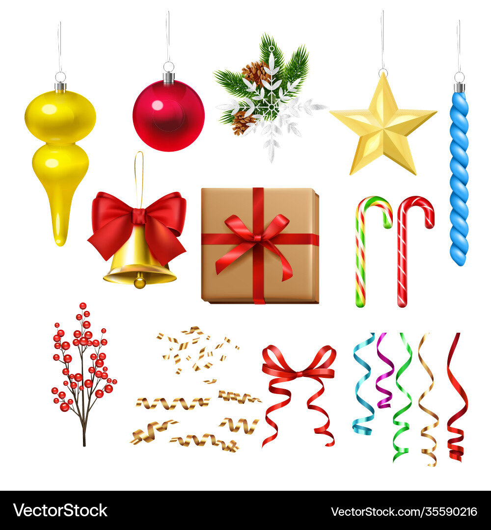 Christmas decoration set Royalty Free Vector Image