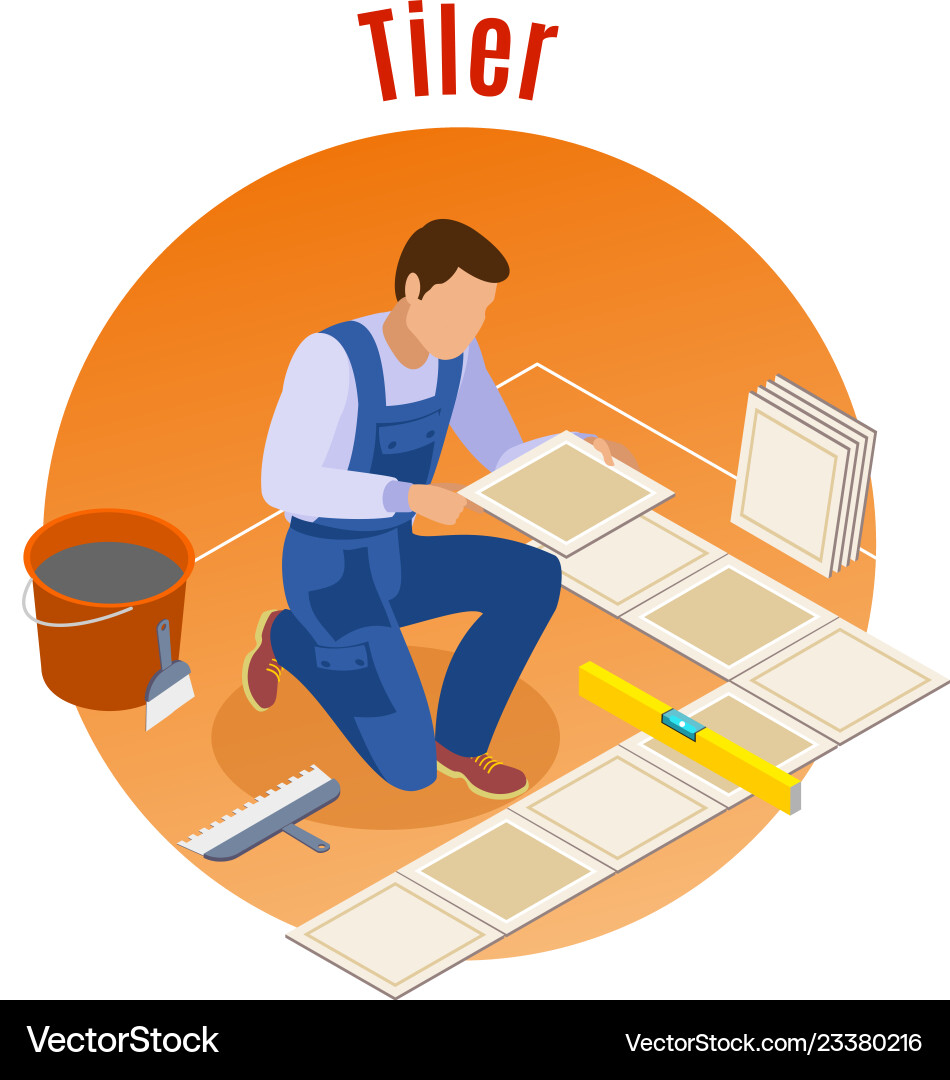 Craftsman isometric background Royalty Free Vector Image