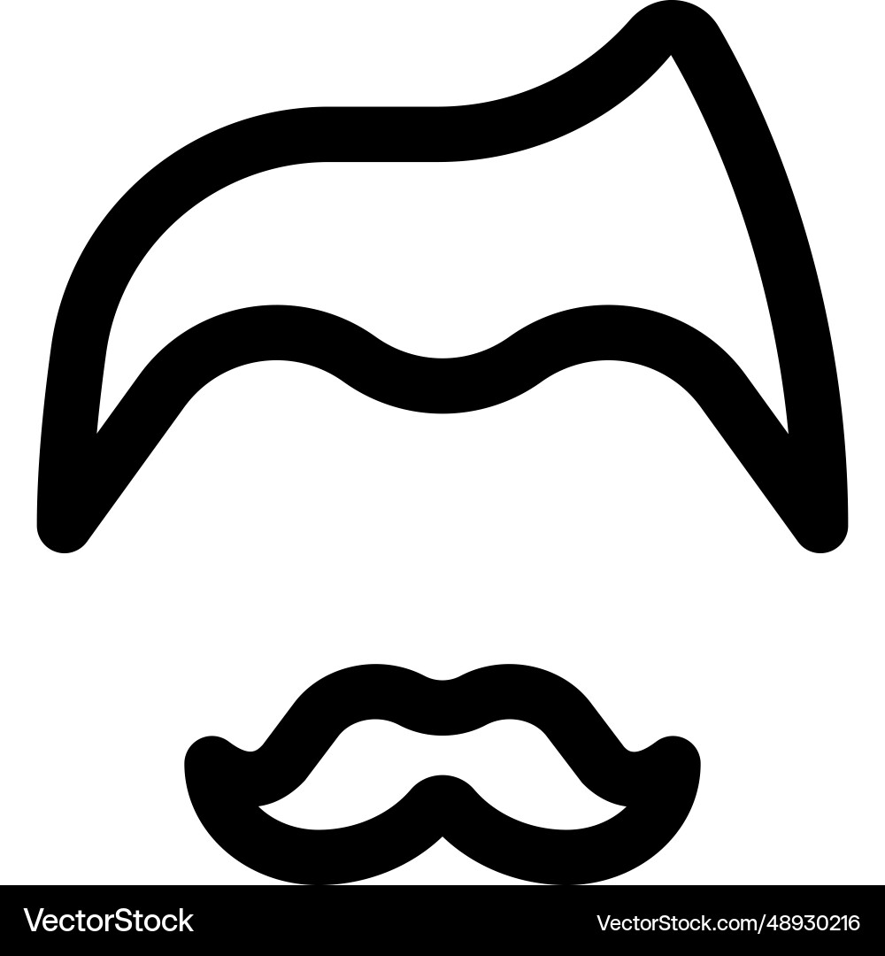 Dandy mustache with hair style isolated Royalty Free Vector
