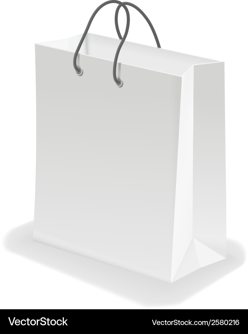 Empty shopping bag white Royalty Free Vector Image