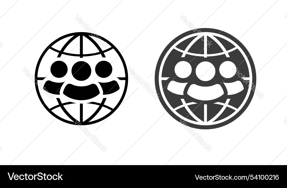 Erdwelt Gesellschaft Bevölkerung Symbol einfach Vektorbild