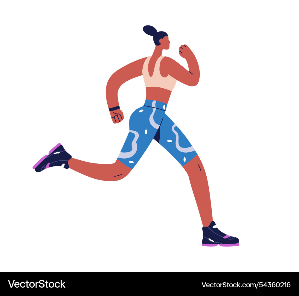 Female jogger running outdoors cardio workout Vector Image
