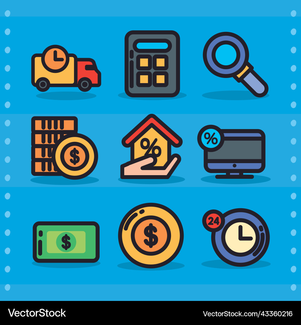 Flat sale icons Royalty Free Vector Image - VectorStock