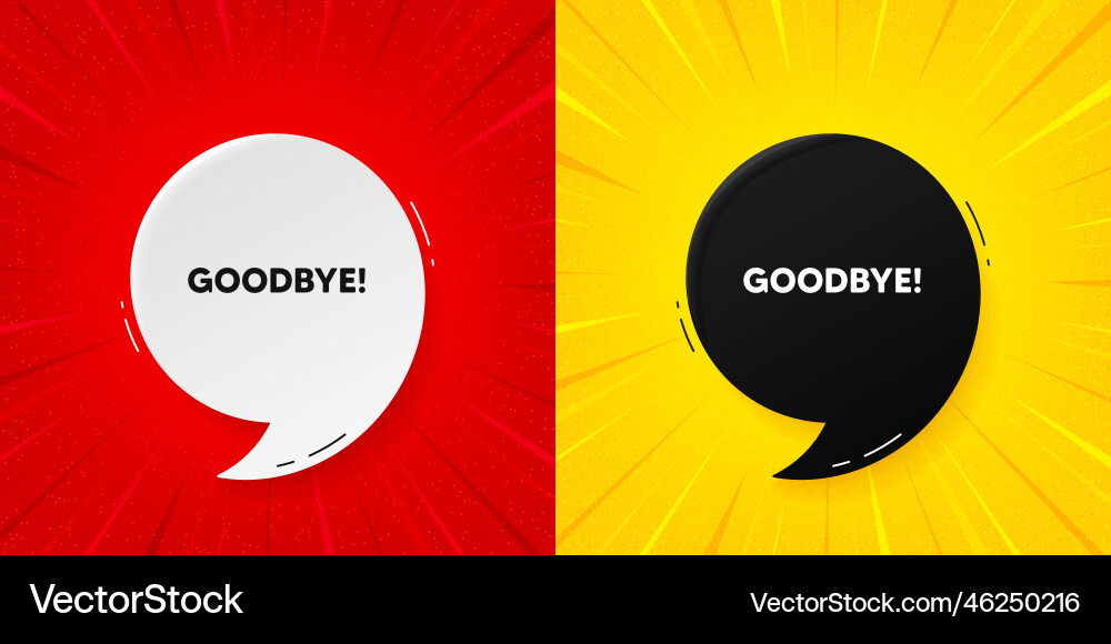 Goodbye tag leaving or farewell message flash Vector Image