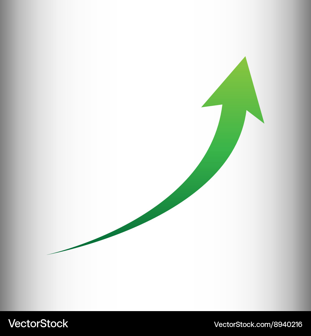 Growing arrow sign Royalty Free Vector Image - VectorStock