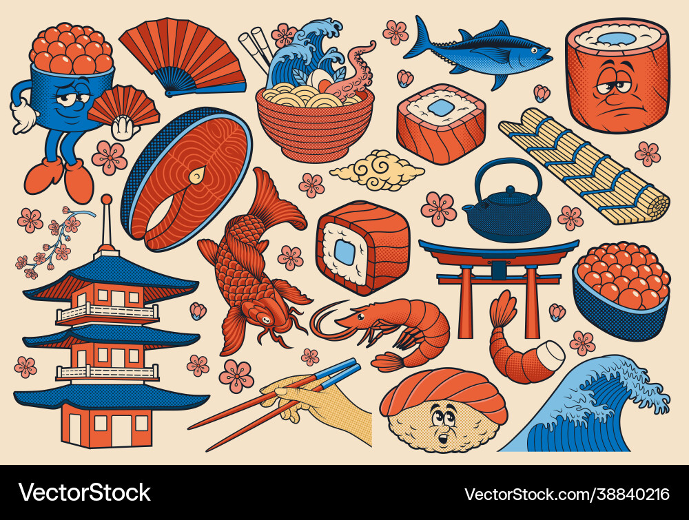 Japanese food clipart Royalty Free Vector Image