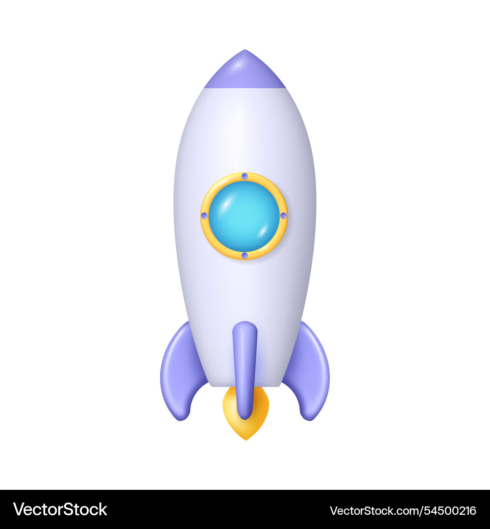 Launching or landing space rocket Royalty Free Vector Image