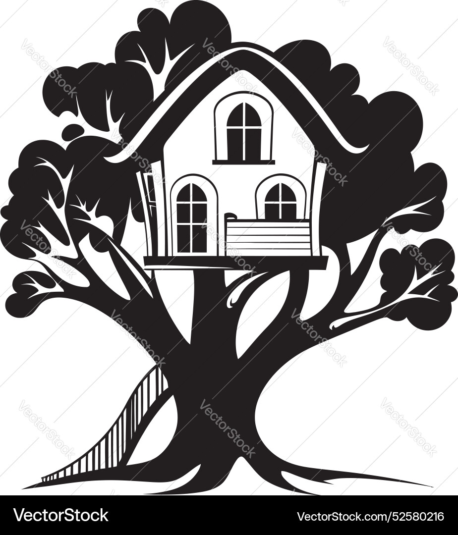 Leafy lookout hand drawn symbol for elevated Vector Image