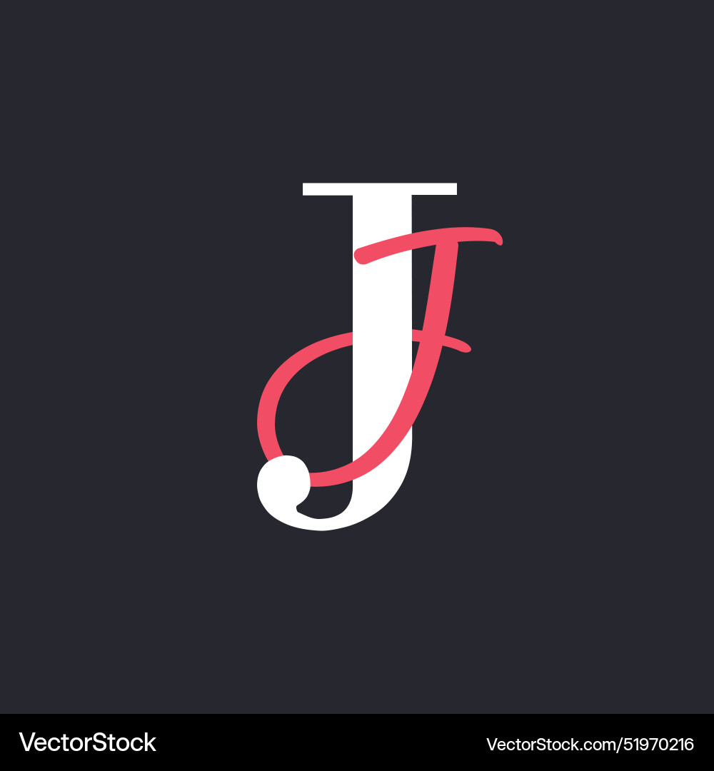 Letter jj logo perfectly blended initials Vector Image