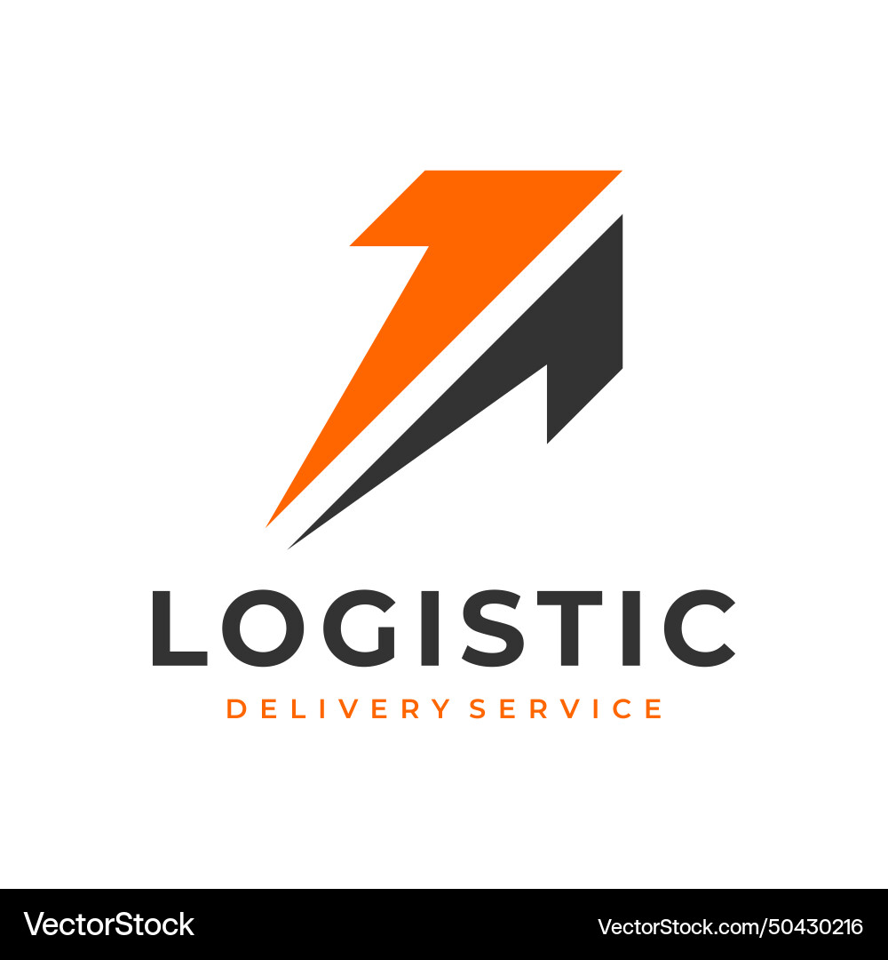Logistic logo arrow design template Royalty Free Vector