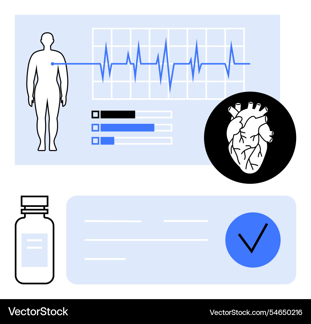 Medical diagnostics including heart rate Vector Image