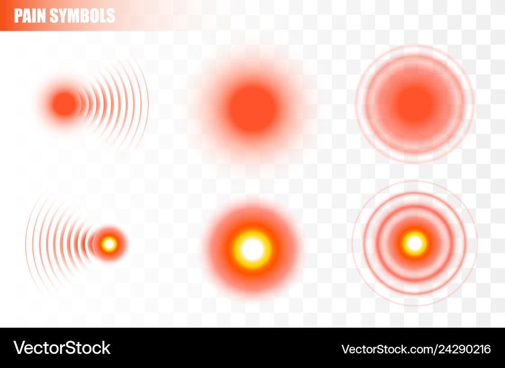 Pain symbols isolated on white Royalty Free Vector Image