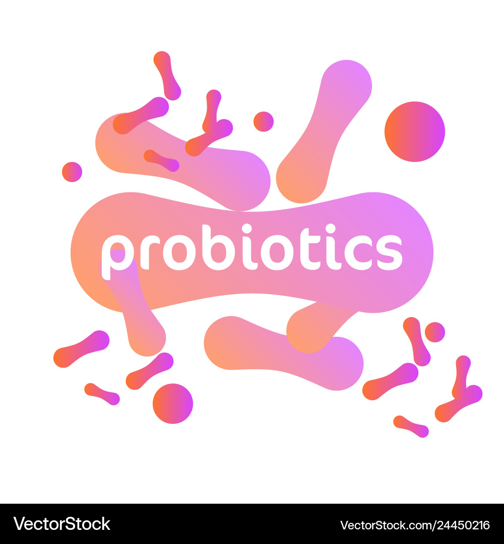 Probiotics bacteria logo Royalty Free Vector Image