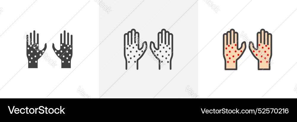 Rash hand icon set on white background Royalty Free Vector