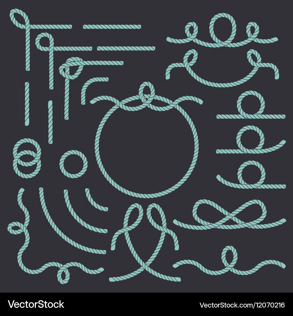 Rope border elements Royalty Free Vector Image