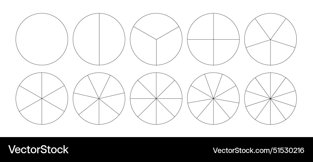 Segmented circles isolated on a white background Vector Image
