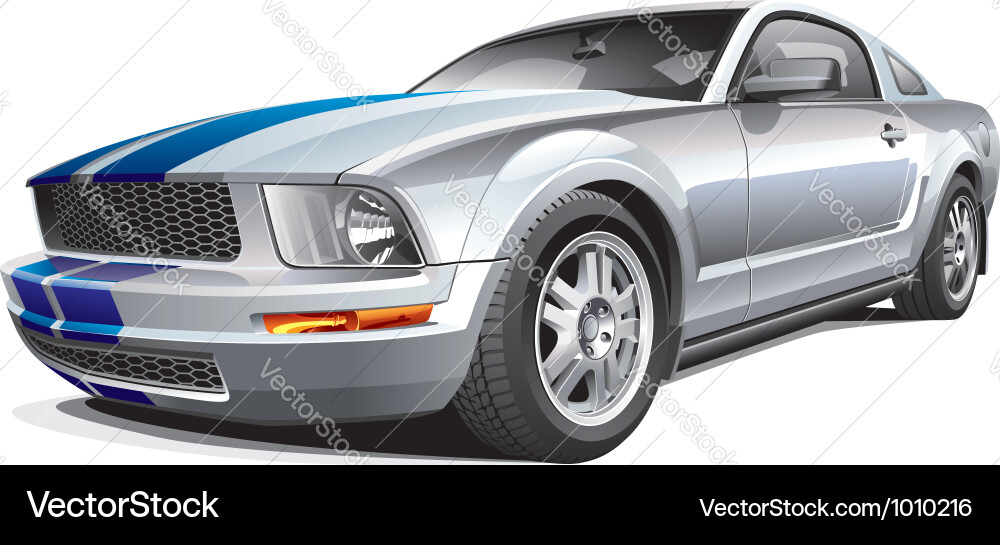 Silver Muscle Car Royalty Free Vector Image - VectorStock
