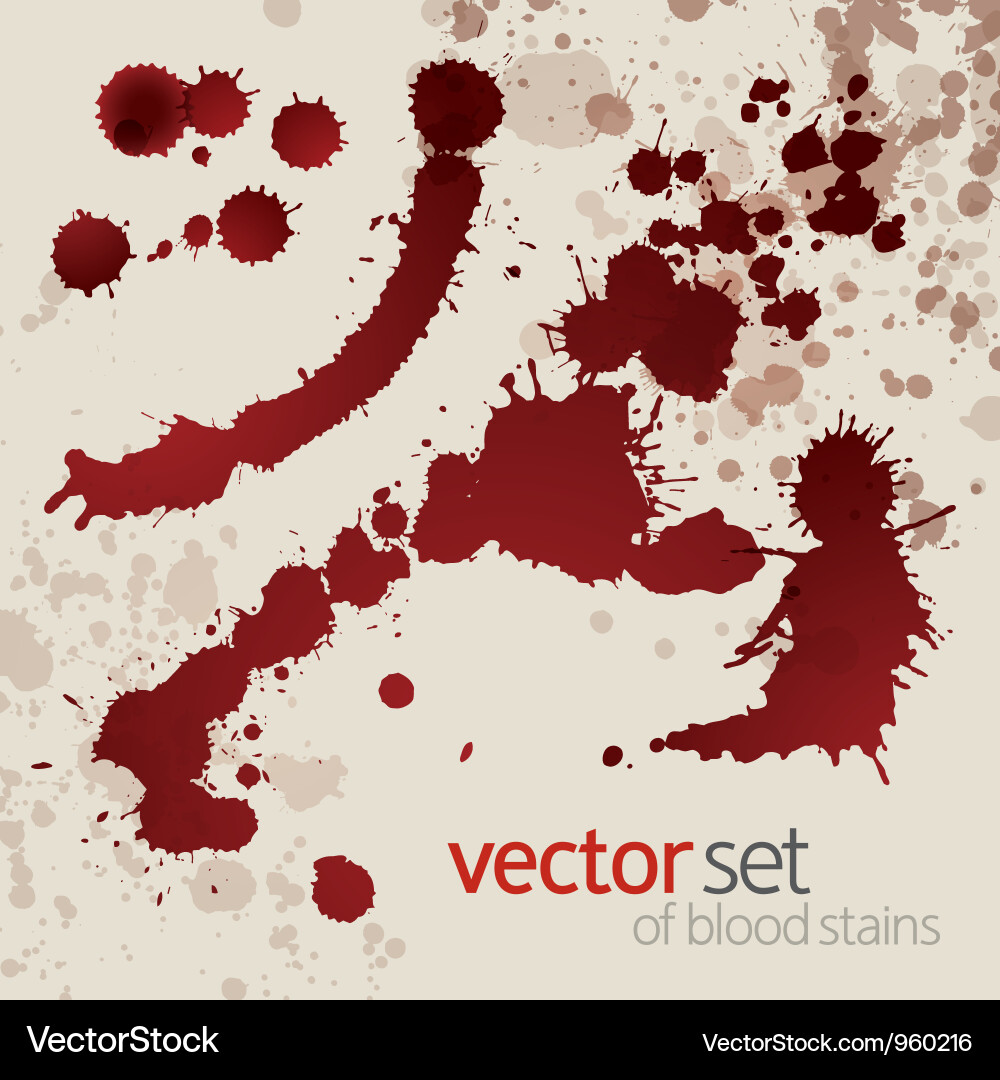 Splattered blood stains set 4 Royalty Free Vector Image