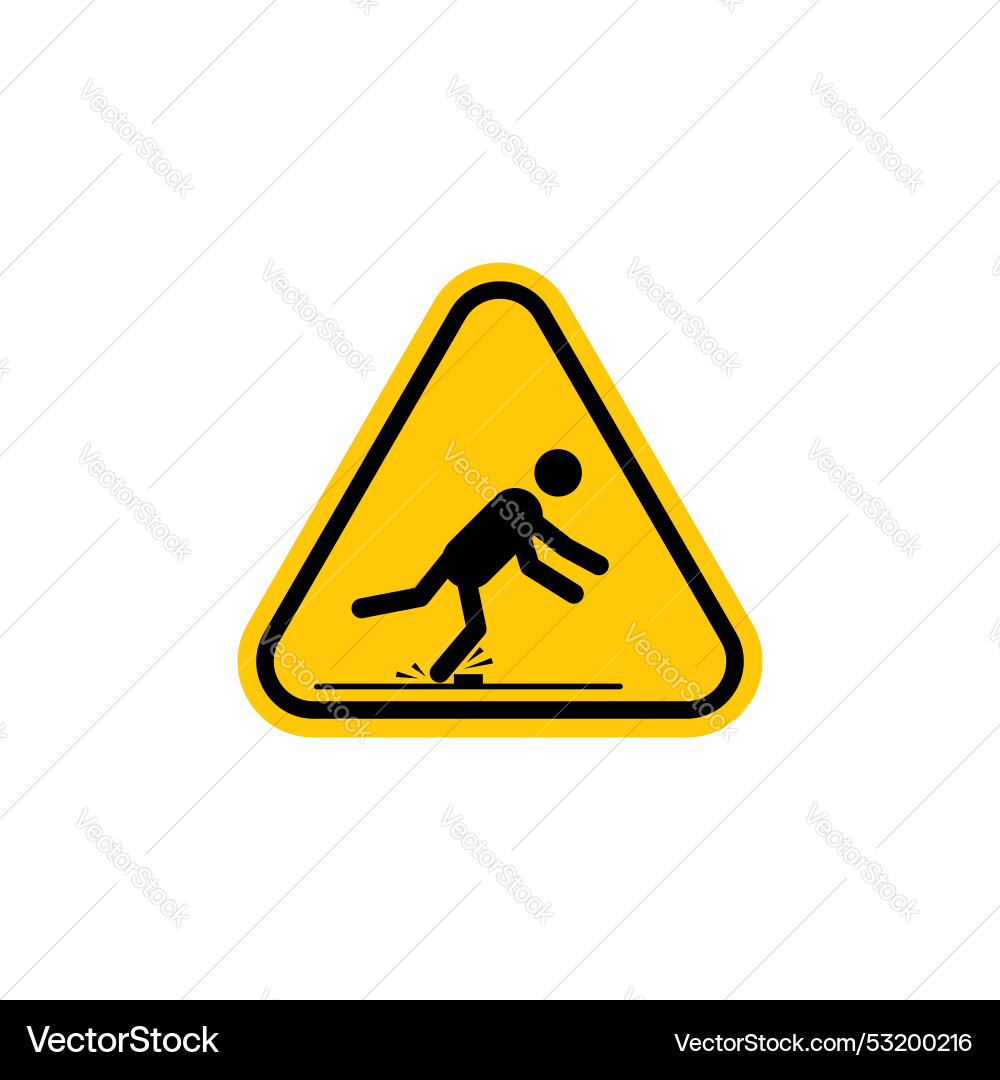 Tripping hazard warning sign icon set danger Vector Image