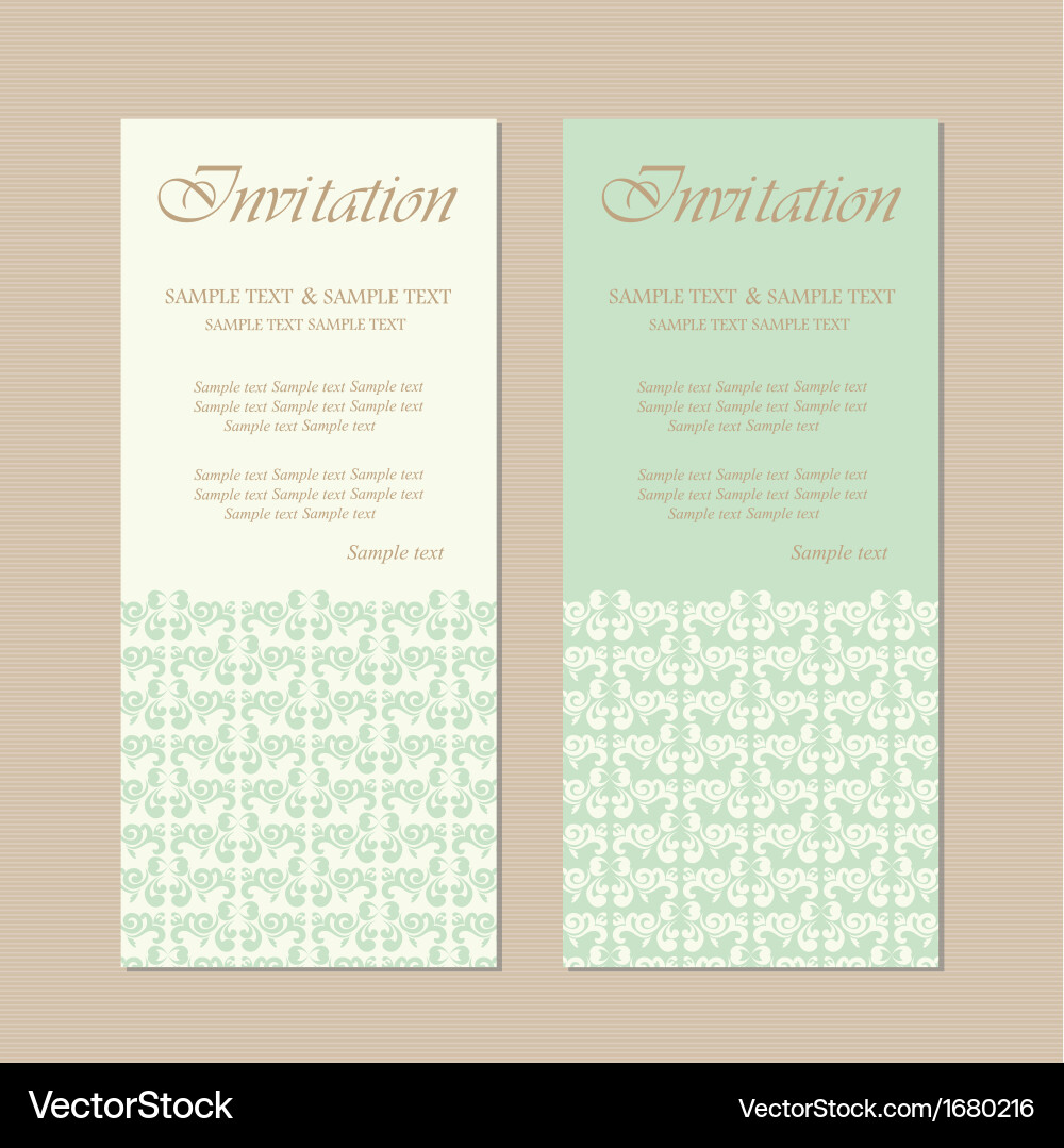 Vintage Floral Invitation Set Royalty Free Vector Image
