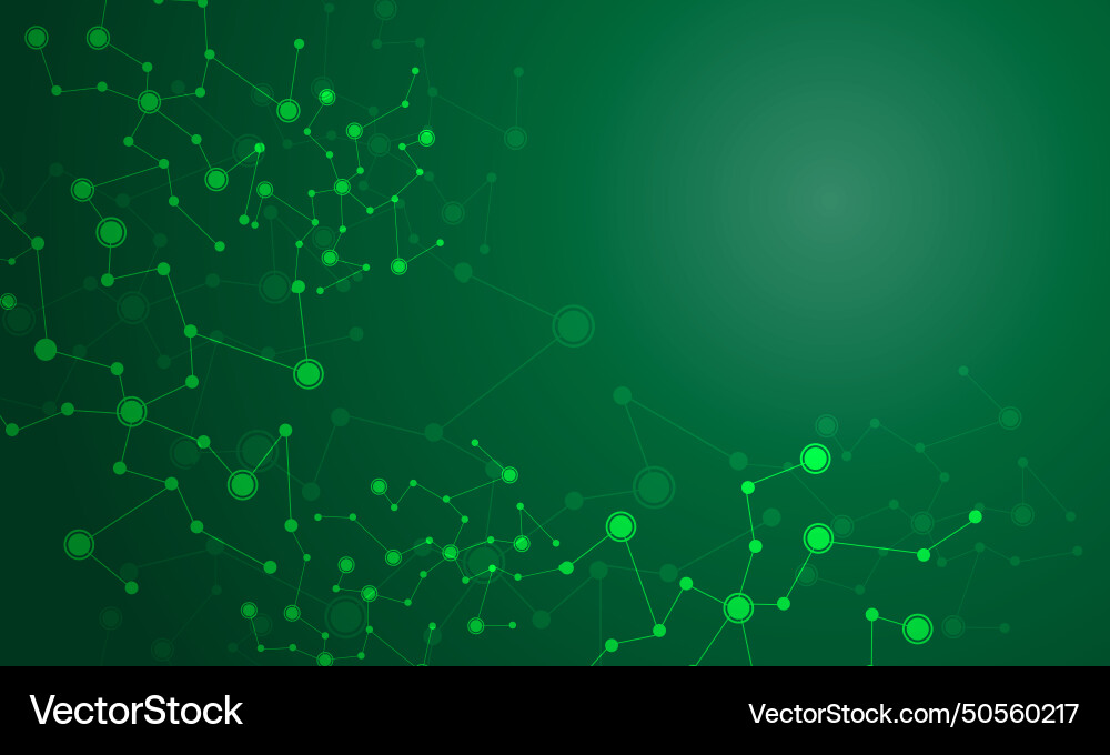 Abstract green connecting dots and lines Vector Image