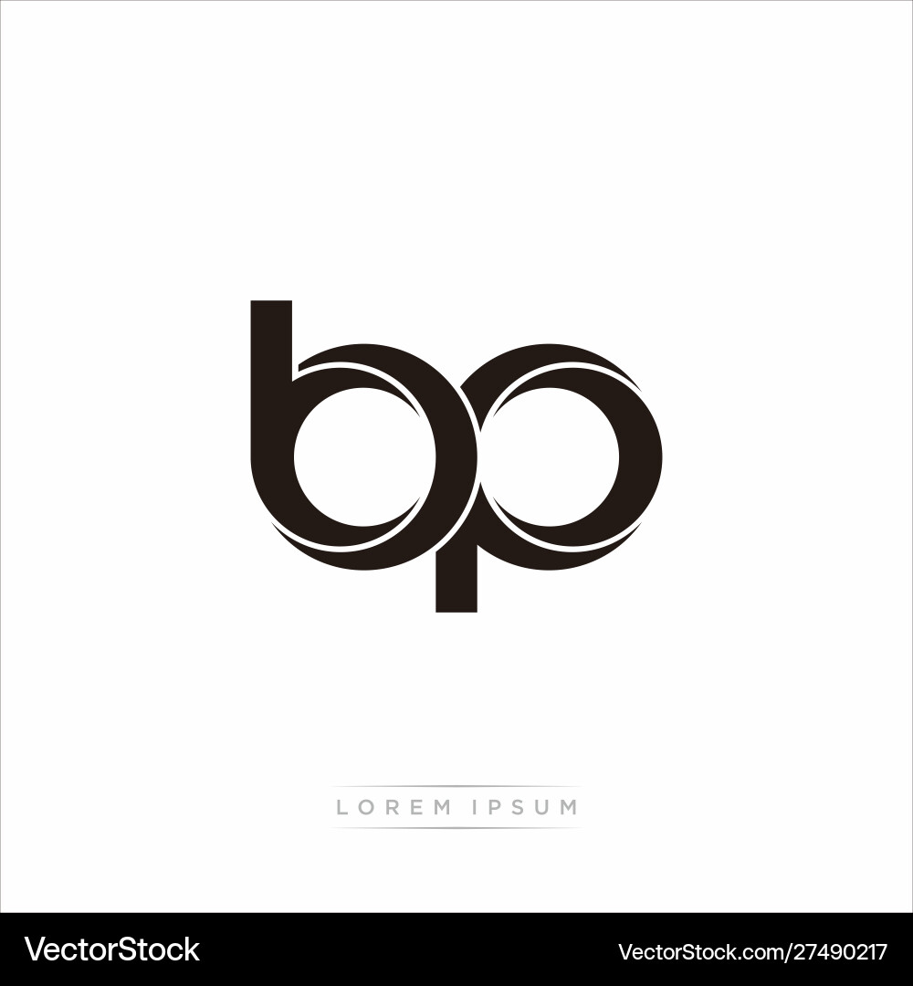 Bp initial letter split lowercase modern monogram Vector Image