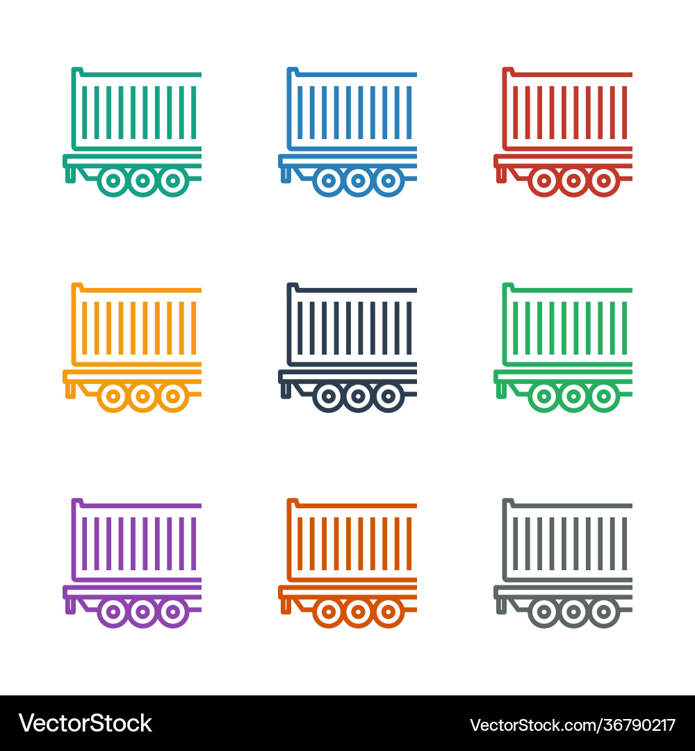 Cargo Trailer Symbol weiß Hintergrund Lizenzfreier Vektor