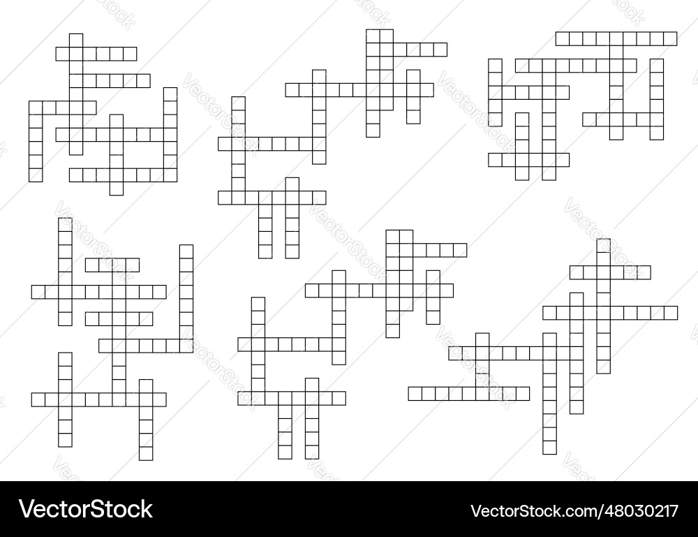 Crossword game grid cross word puzzle Royalty Free Vector