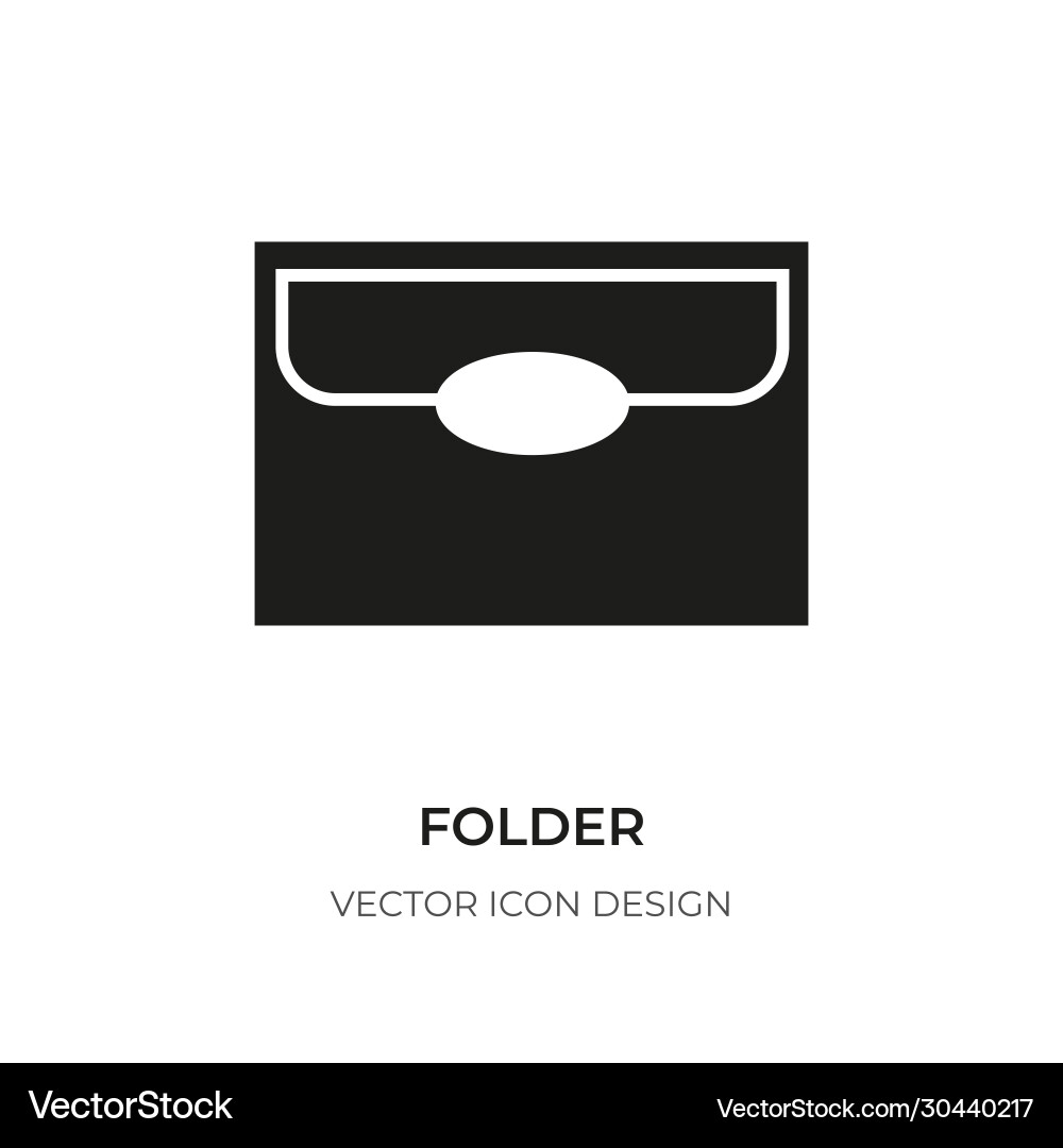 Glyph folder icon directory file logo sign Vector Image