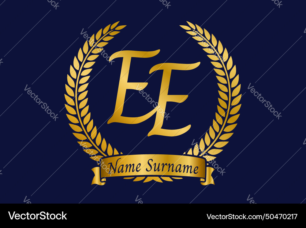 Initial letter e and ee monogram logo design Vector Image