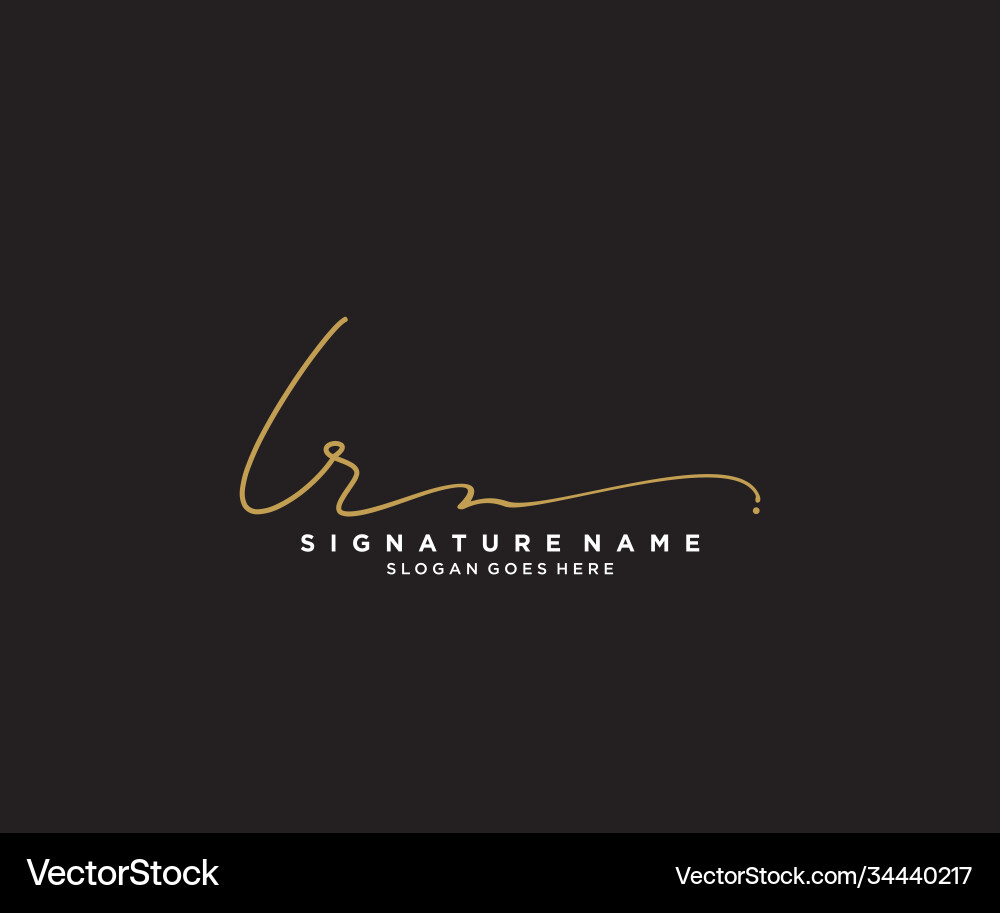 Letter ir signature logo template Royalty Free Vector Image