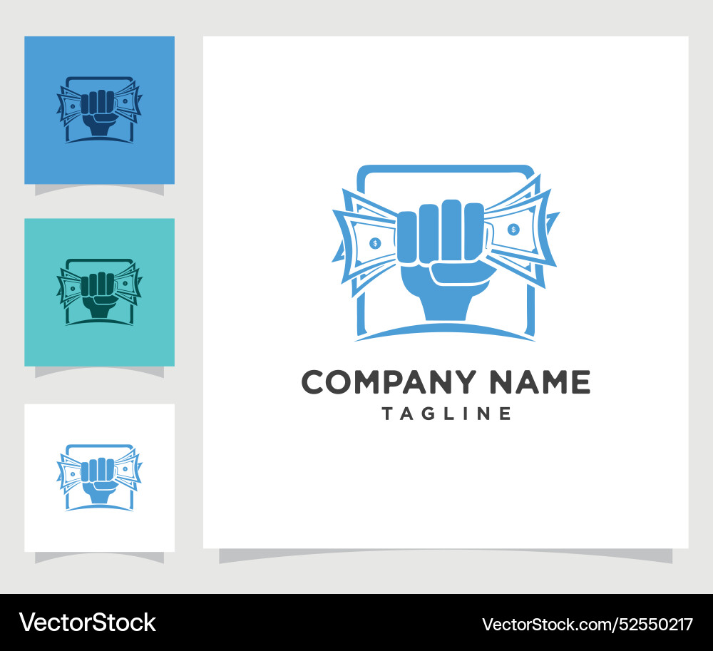 Logo icon simple hand holding money Royalty Free Vector