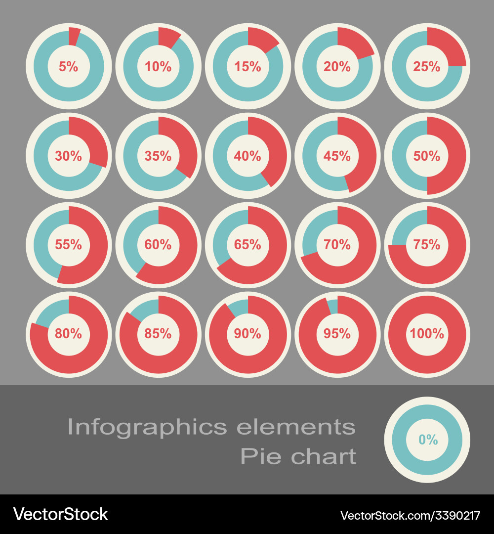 Pie Chart Elements - Infographic Icons Royalty Free Vector