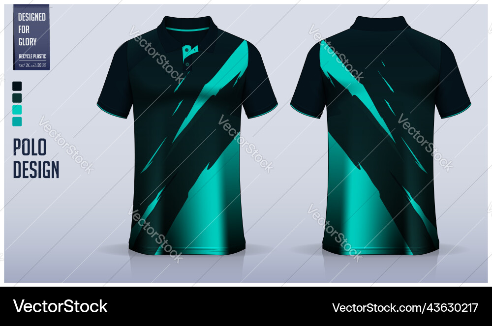 Polo t-shirt mockup template design brush pattern Vector Image