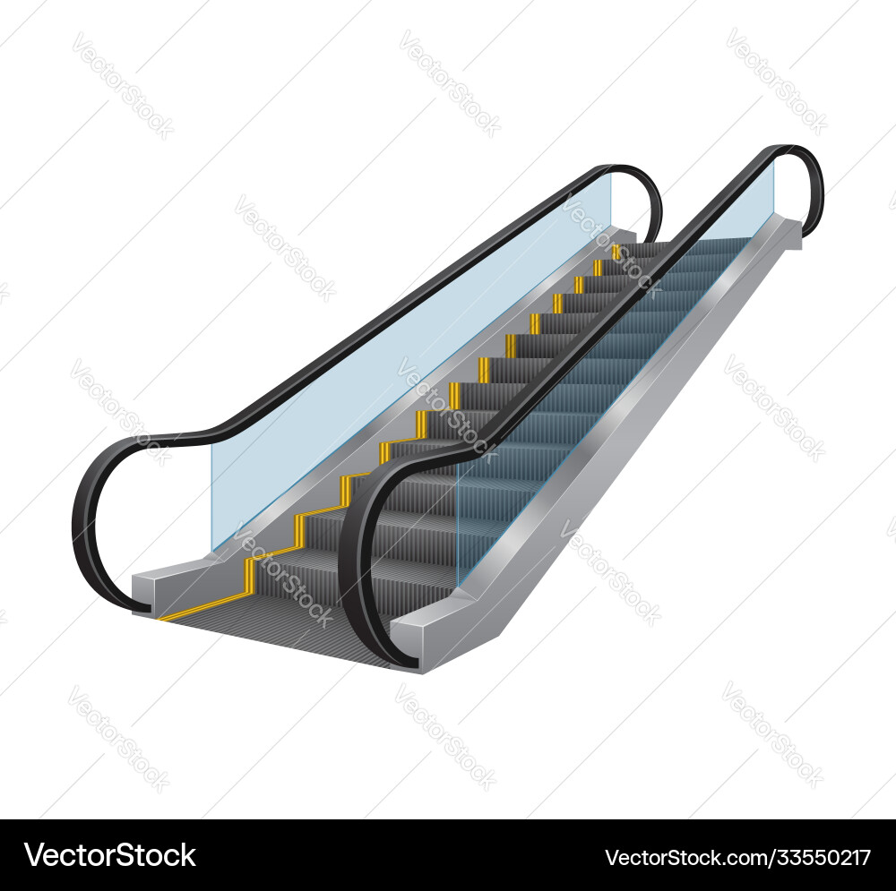 Realistic modern escalator Royalty Free Vector Image