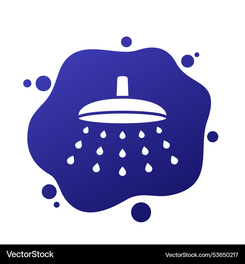 Shower icon with showerhead Royalty Free Vector Image