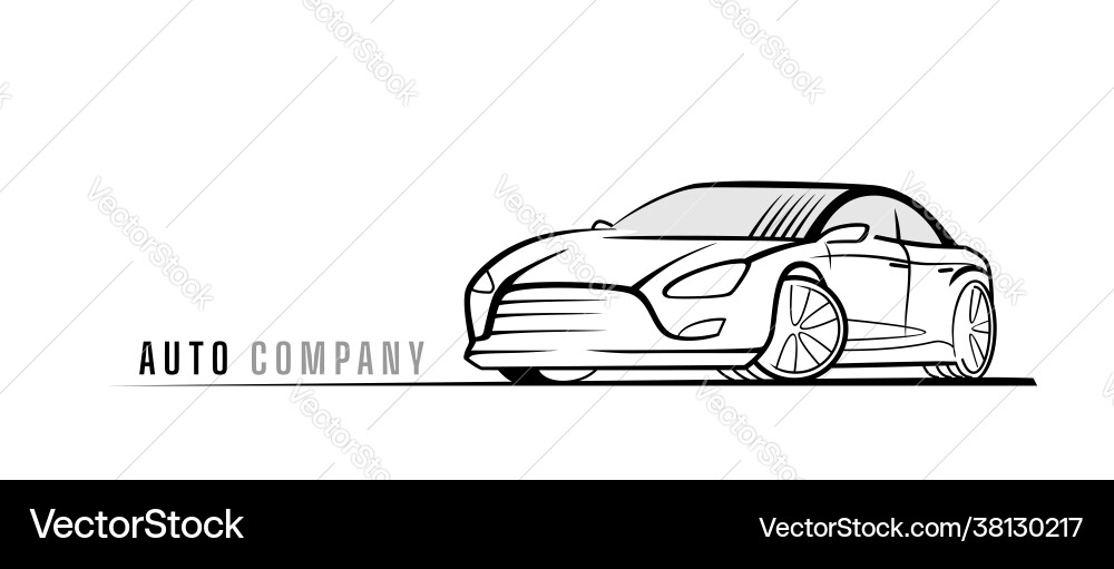 Sport car line style racing auto Royalty Free Vector Image
