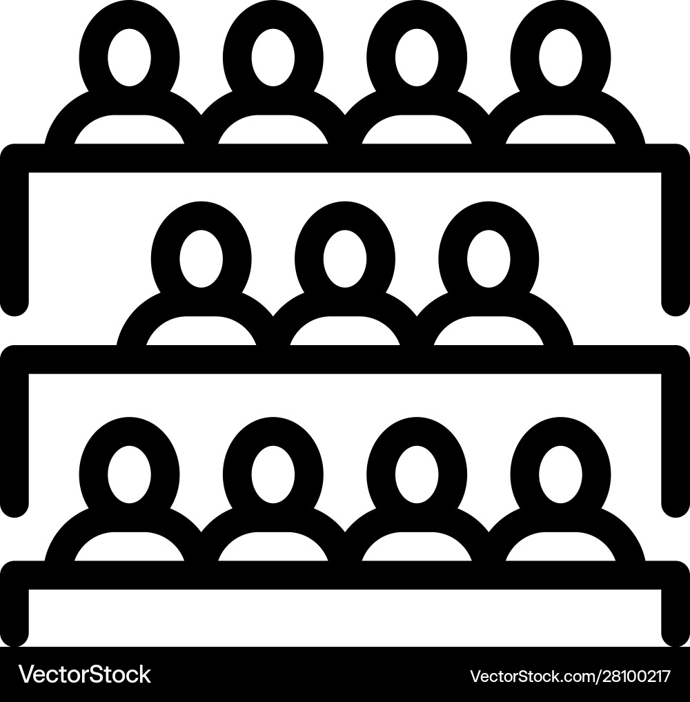 Student class at desks icon outline Royalty Free Vector