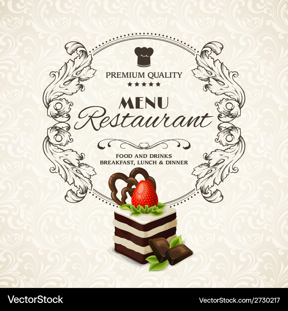 Sweets dessert restaurant menu Royalty Free Vector Image