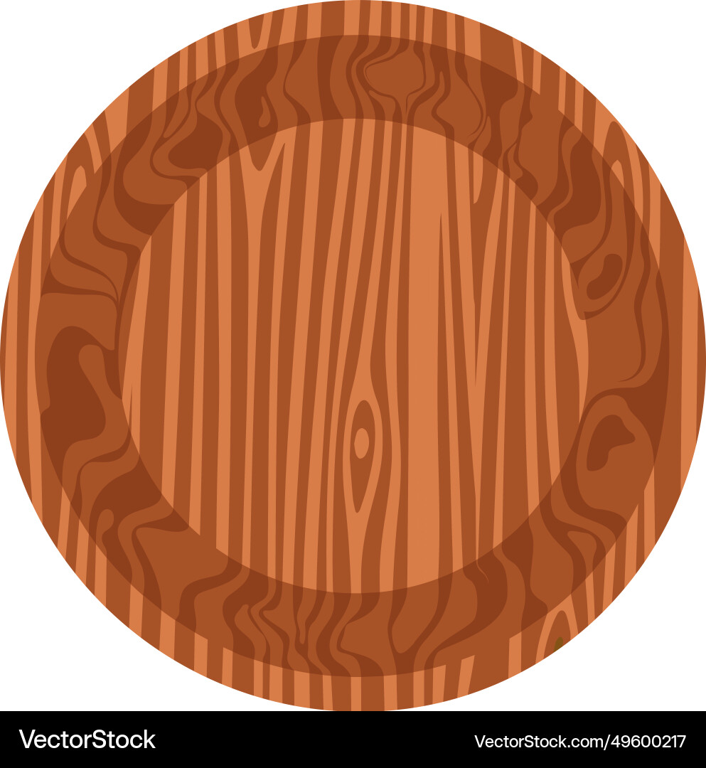 Wooden plate utensil Royalty Free Vector Image